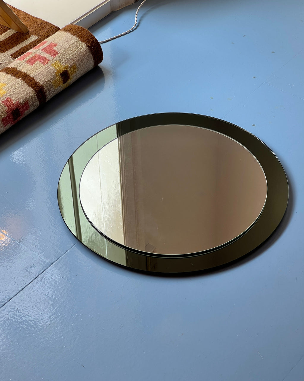 Vintage Green Round Italian Mirror – Millefiori Interior