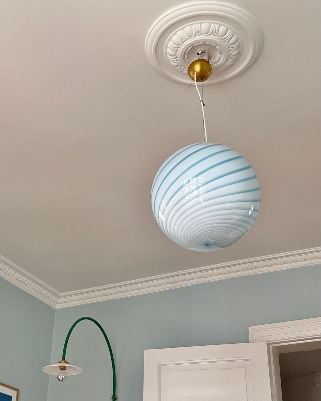 Ceiling lamp - Aqua blue swirl (D40) (Available upon request ...