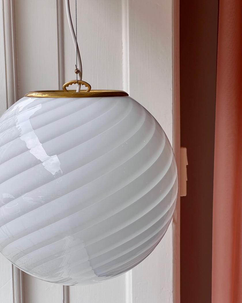 Candy ceiling lamp - White swirl (D30) – Millefiori Interior
