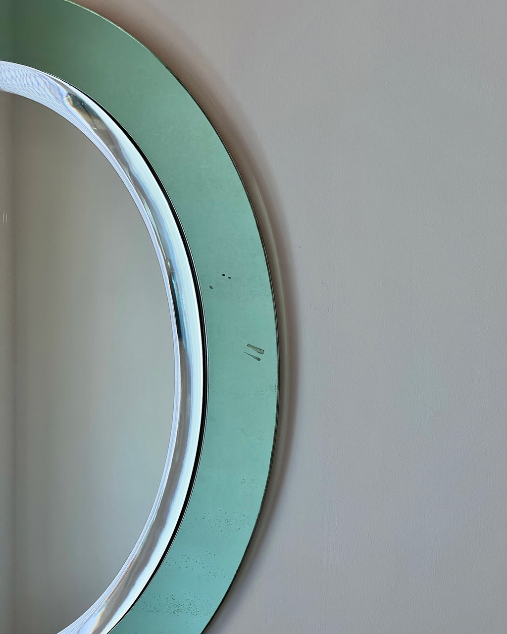 Vintage Italian mirror with turquoise mirror frame – Millefiori Interior