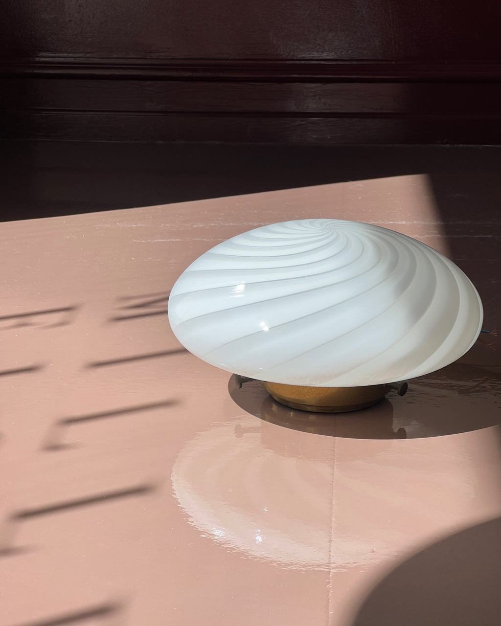 Vintage Murano white swirl ceiling/wall lamp (D25) – Millefiori Interior