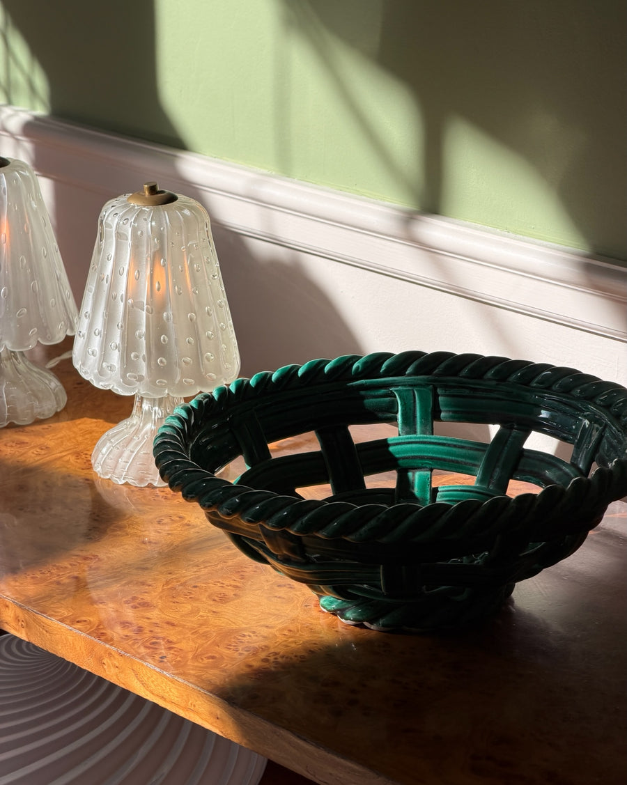 Candy ceiling lamp - Green vertical stripes (D20) – Millefiori Interior