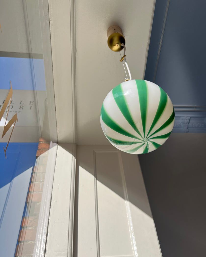 Ceiling lamp - Green vertical stripes (D20) – Millefiori Interior