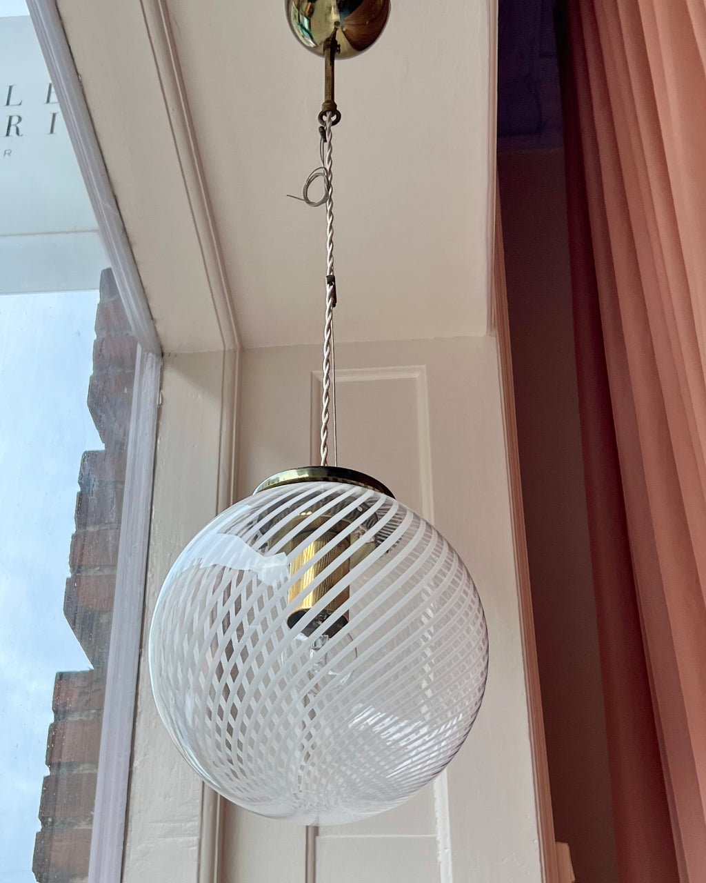 Vintage Murano white/transparent ceiling lamps (D25) – Millefiori Interior