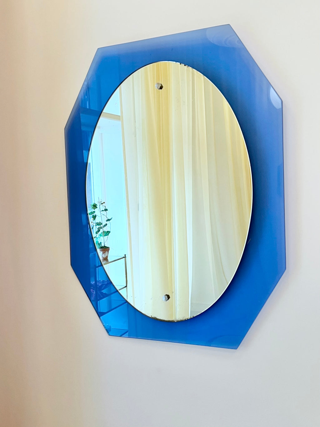 Vintage Blue Italian Mirror – Millefiori Interior